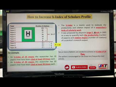 How to Increase H-index of Scholarly Profile #chemistrynerd #youtubetutorial #researchers #tutorial
