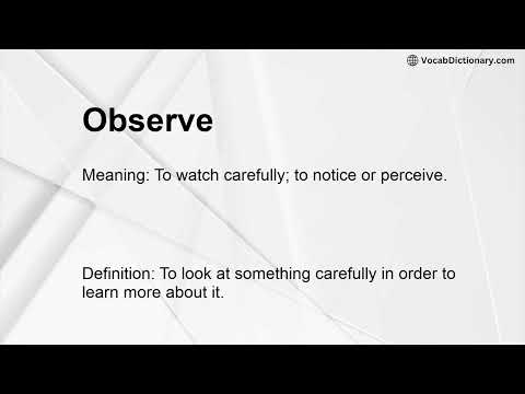 Observe Meaning