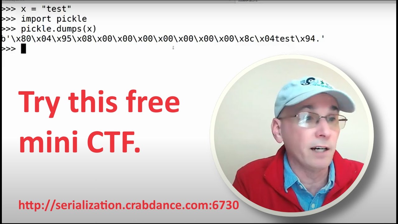 How to exploit a Python Pickle Vulnerability.  Learn it in this Mini CTF (Link in description)
