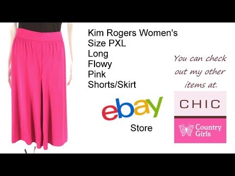 Kim Rogers Women's Size PXL Long Flowy Pink Shorts/Skirt