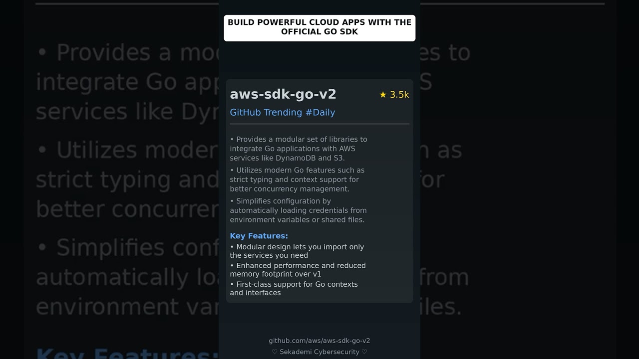 GitHub Trending Repositories: aws/aws-sdk-go-v2 🇬🇧