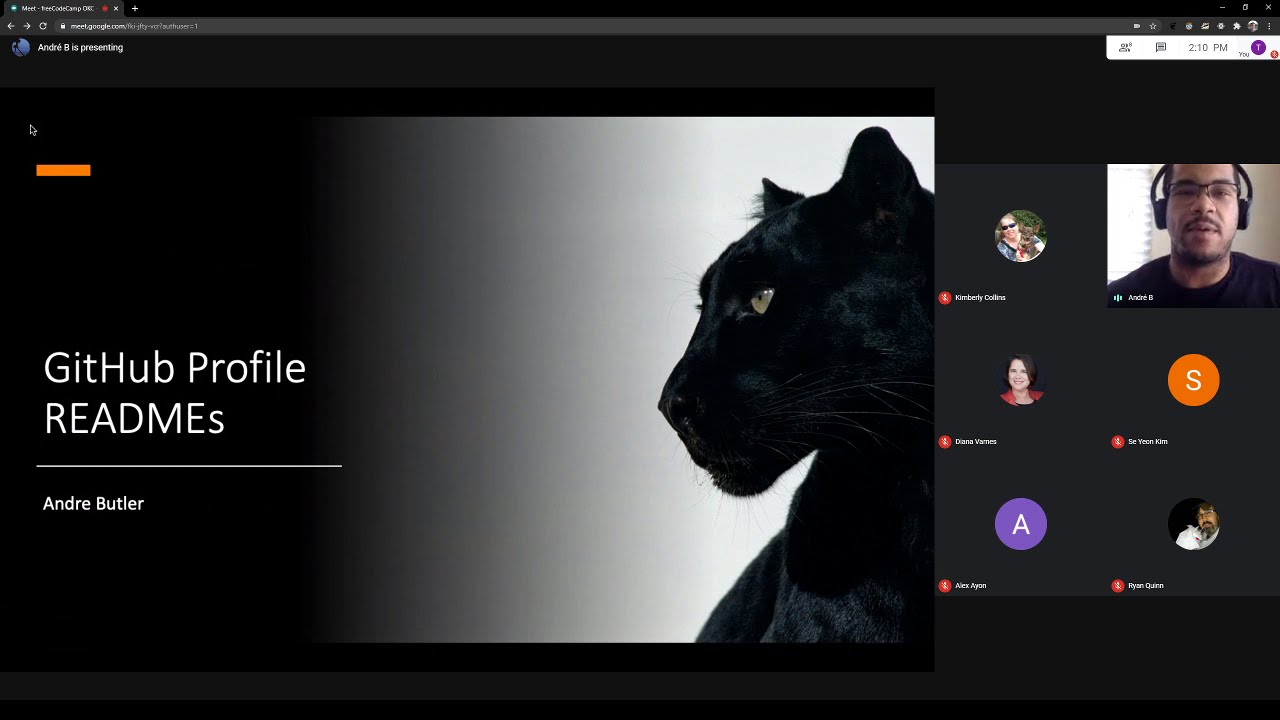 GitHub Profile READMEs: Andre Butler - freeCodeCamp Oklahoma