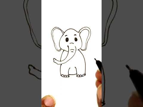 Drawing a cartoon elephant π #elephantdrawinl #babyelephant #cuteelephant #cartoonelephant