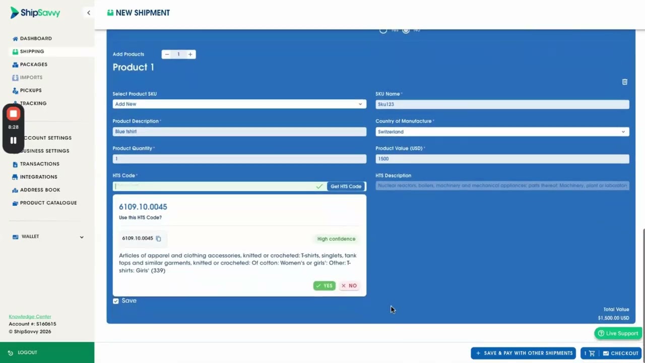 How to create Shipment in ShipSavvy