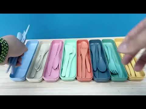 kids cutlery set spoon knife fork with box