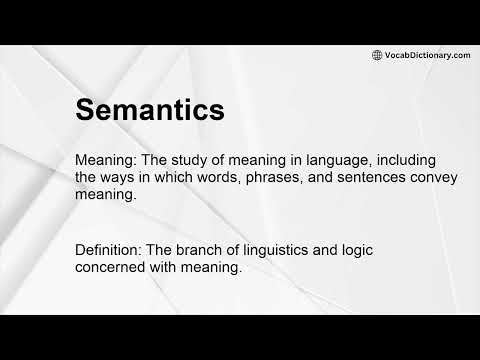 Semantics Meaning
