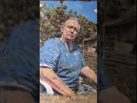Portrait Oil painting by Charles Maurice Tomlinson - Mother in law, on canvas, 350mm - 450mm