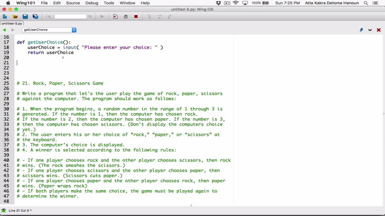 5.21. (Part 1) Rock, Paper, Scissors Game - Python - ❤️ SOLUTIONS MOVED TO DISCORD ❤️