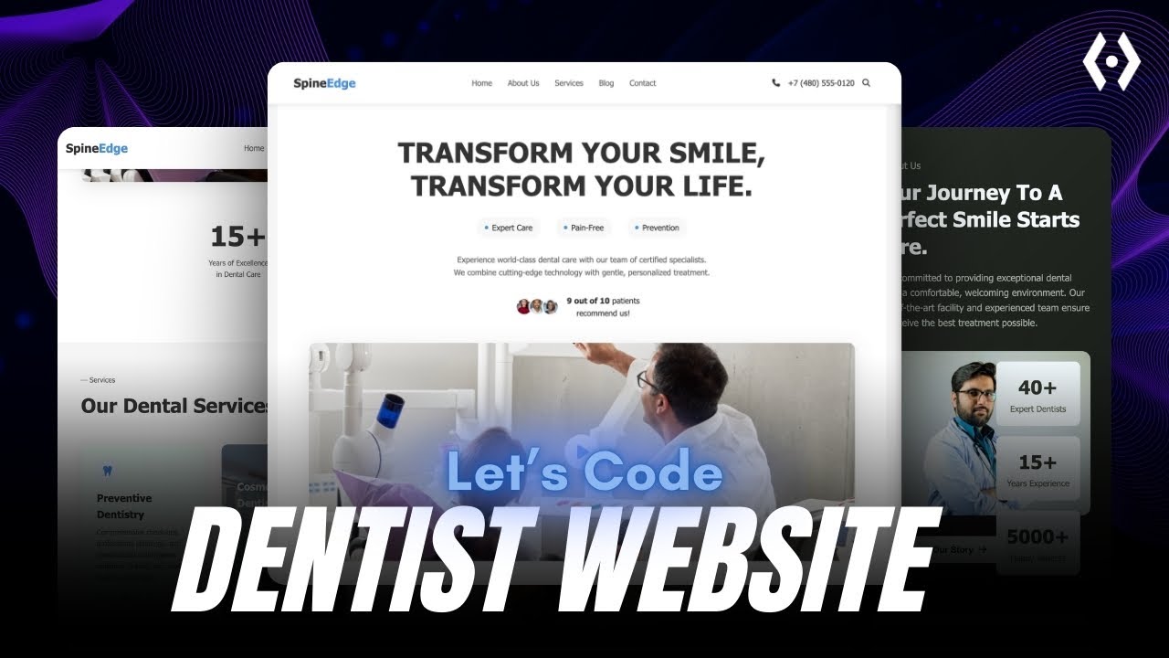 Build Dentist Website Using HTML, CSS & JavaScript | Responsive Frontend Project for Beginners 2025