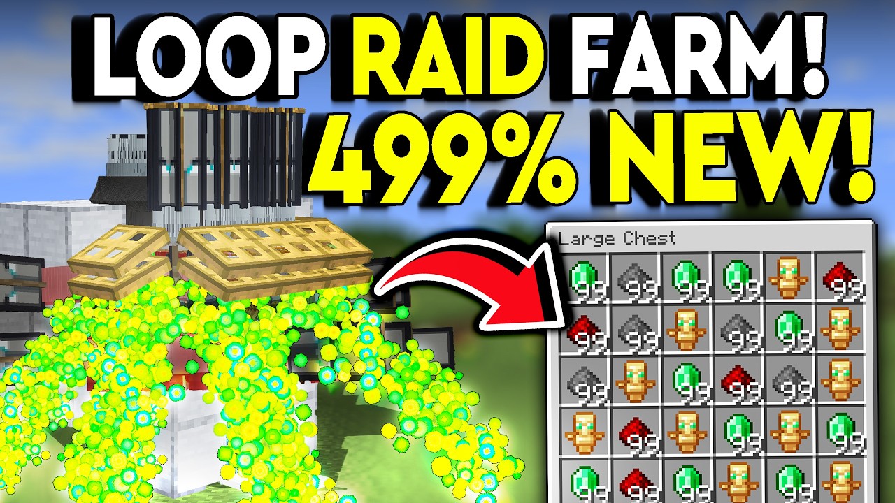 NEW EASY INFINITE RAID FARM ALL BIOME! Minecraft Tutorial +1.21.2 ...