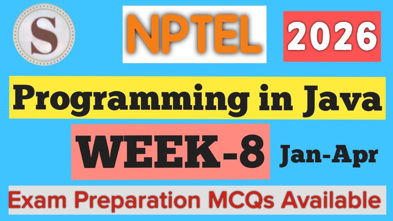 NPTEL Programming in Java Week 8 Assignment Answers 2026 | Quiz Solution | Jan - April | #SKumarEdu