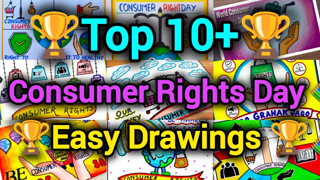Top 10+ World Consumer Rights Day Drawings for Competition🏆🏆/Consumer Awareness Poster Drawing Ideas