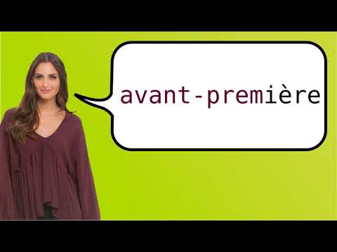How to say 'premiere' in French?
