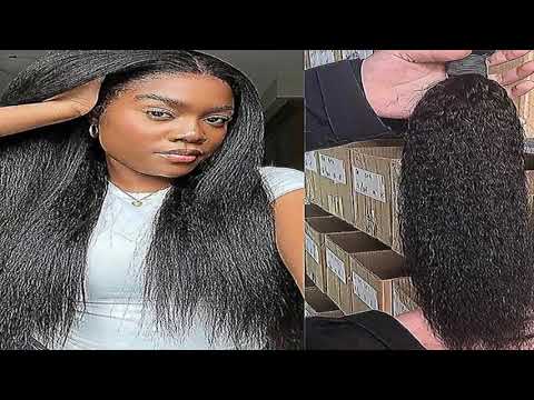 Kinky Straight Human Hair Bundles 1/3/4 Yaki Bundles 28 30 32 Inch Bundles Brazilian Raw Human