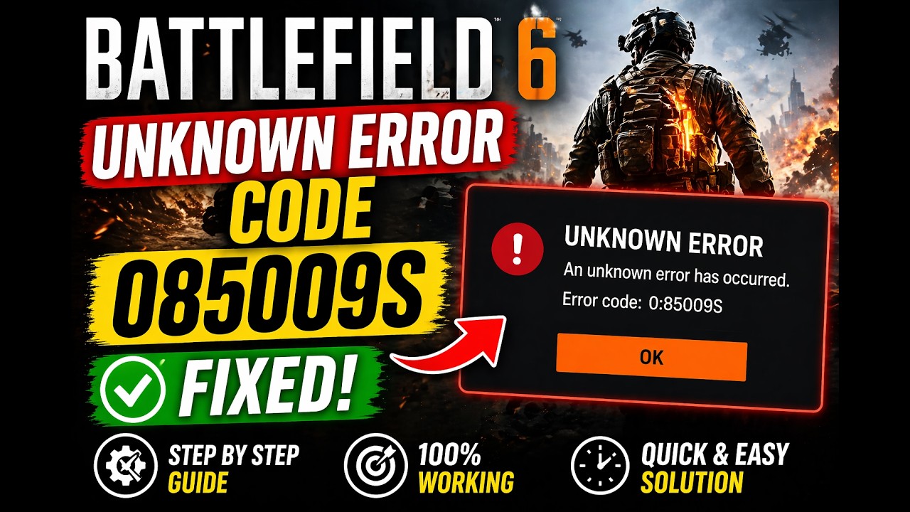 How to Fix Battlefield 6 Unknown error code 0850095 fix
