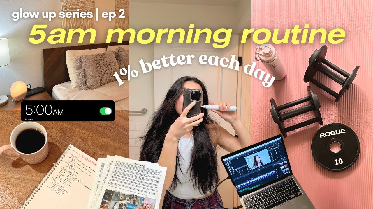 *realistic* 5AM MORNING ROUTINE (before my 9-5 job) | 1% better ep. 2