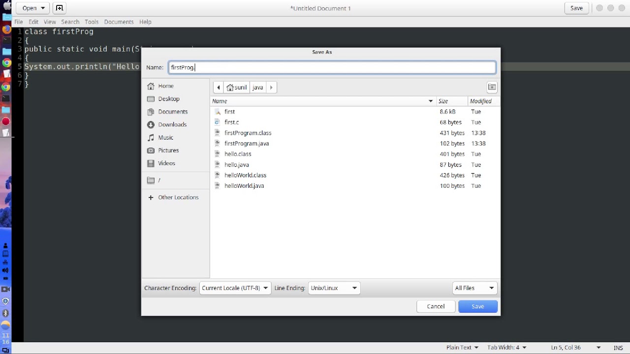 How to run java program in Linux using Terminal.mp4