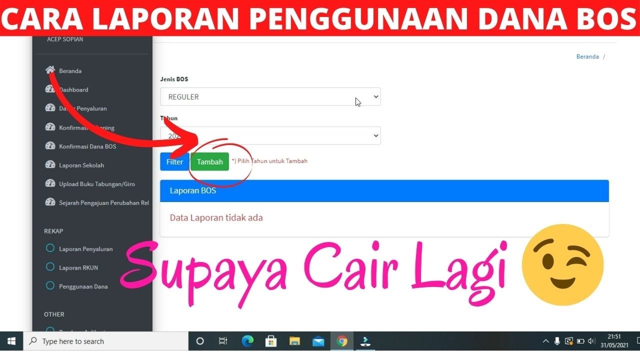 Cara Laporan Penggunaan Dana BOS Tahun 2021