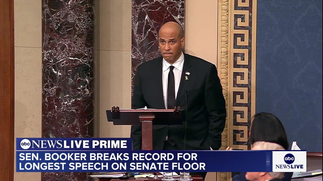 Sen. Cory Booker breaks Senate record with marathon 24-hour speech protesting Trump and Musk