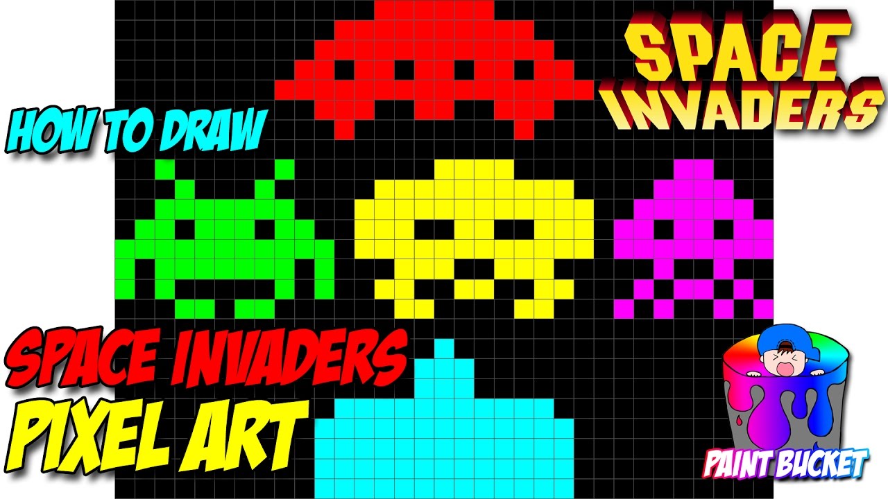 How to Draw Space Invaders Pixel Art - 8-Bit Arcade Game Art