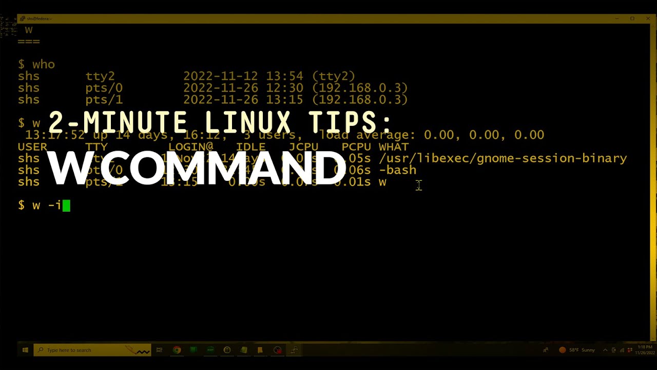 How to use the W command