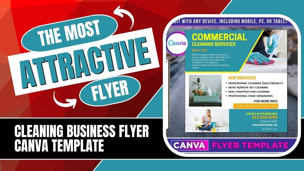 Cleaning Business Flyer, Canva Template.