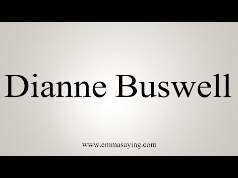 How To Pronounce Dianne Buswell