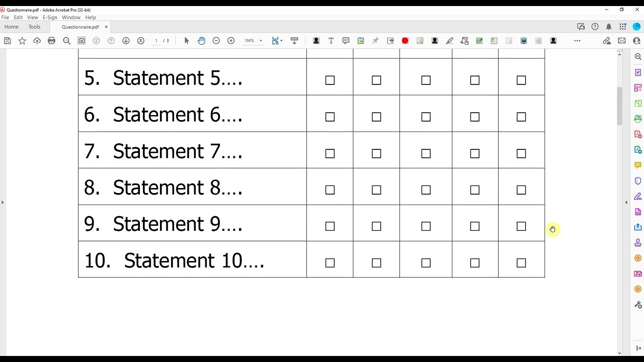 Hot To Create a PDF Check Box Scoring Questionnaire in 5 Minutes