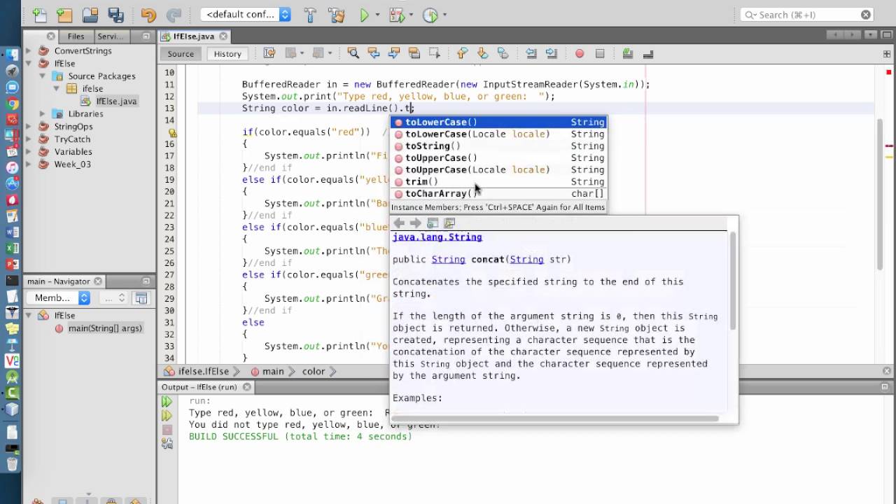 Beginner Java Tutorial:  If and Switch Statements