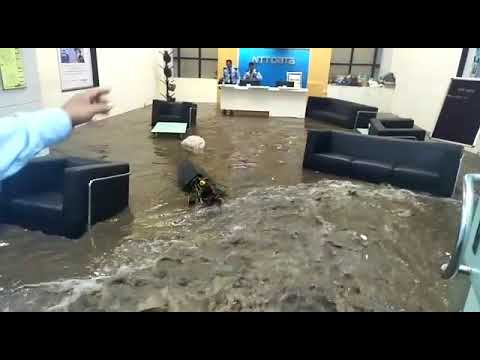 NTT Data corporate office during rain