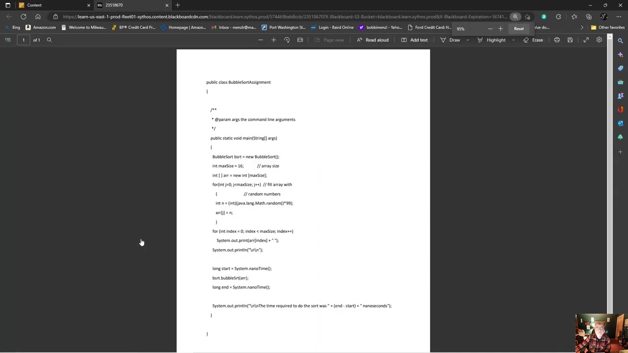 Assignment 2   Bubble Sort Algorithm