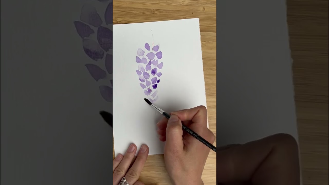 Easiest drawing of wisteria blossom and paint loose with watercolor #paintingtutorial #easydrawing