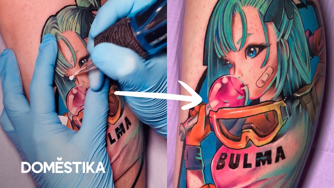 Tattoo Timelapse: Bulma From Dragon Ball - Molina Tattoo | Domestika English