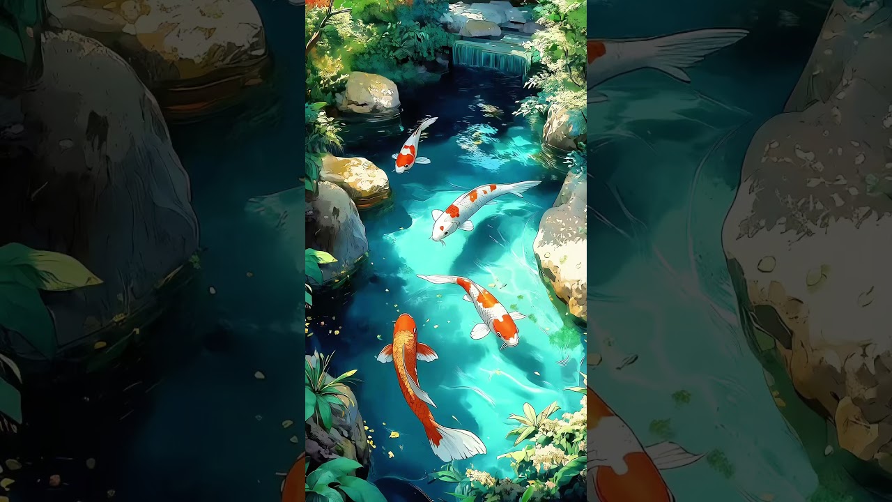 The serene charm of a koi pond #livewallpaper #lofi #wallpaper #lofihiphop #lofimusic #lofigirl