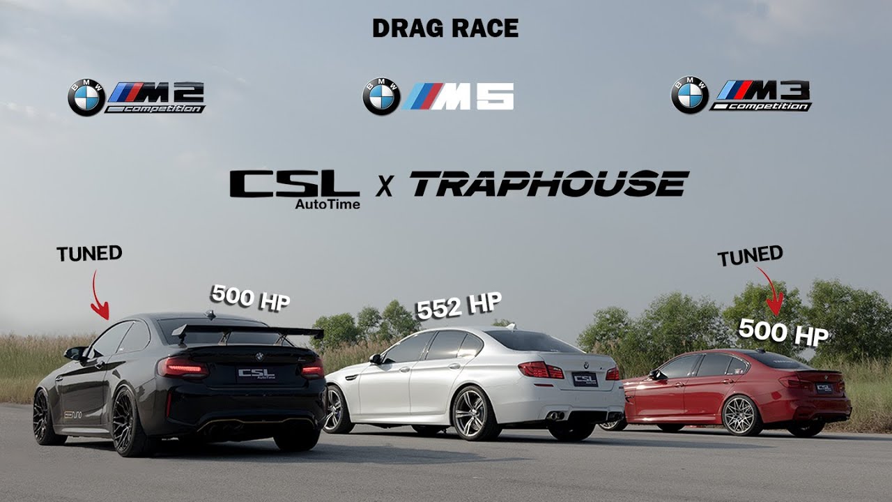 BMW M5 Drag Races Tuned M3 Competition and Tuned M2 Competition, It's ...
