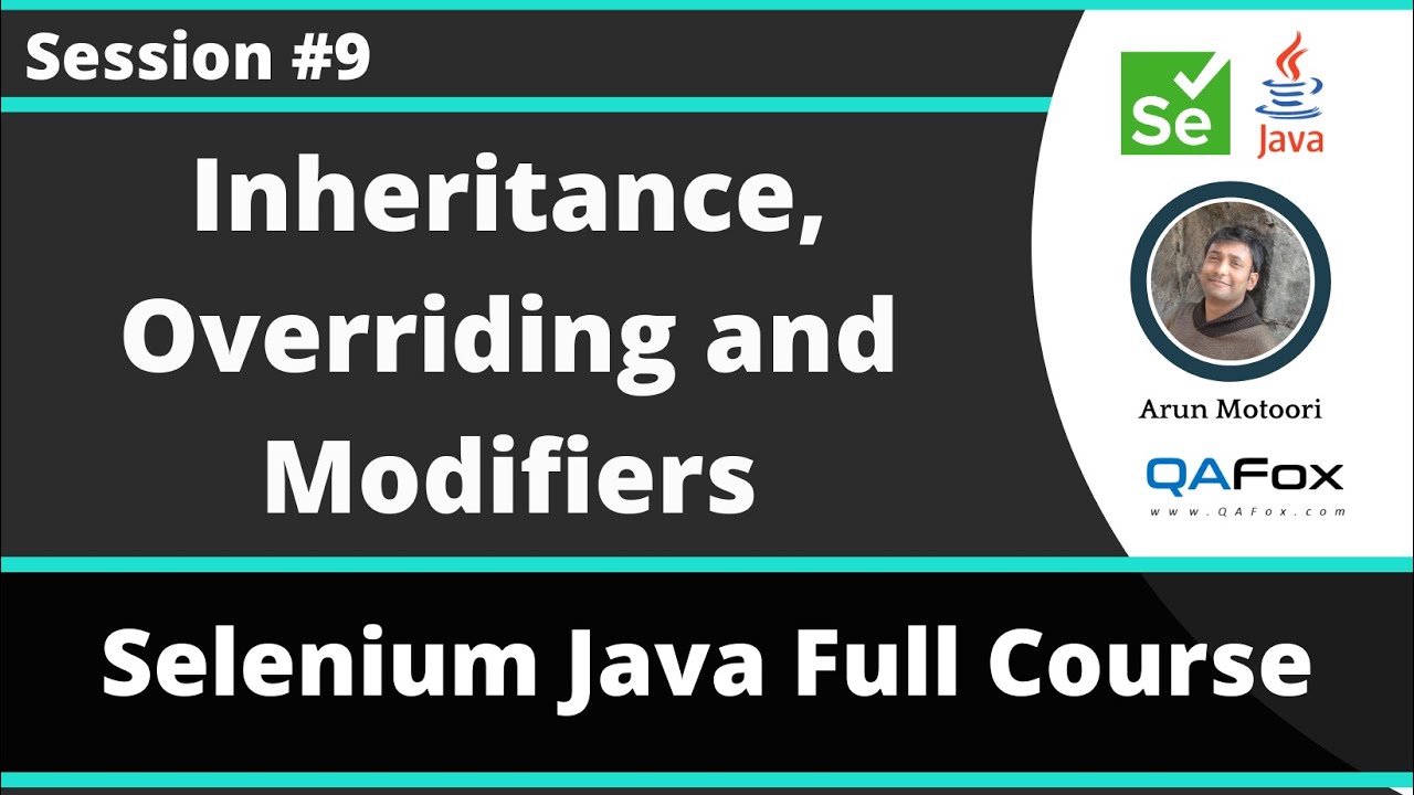 Selenium Java Training - Session 9 -  Java (Part 7) - Inheritance, Overriding and Modifiers