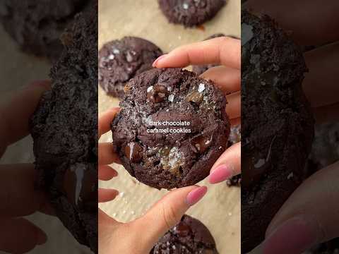 Dark Chocolate Caramel Cookies - ingredients below