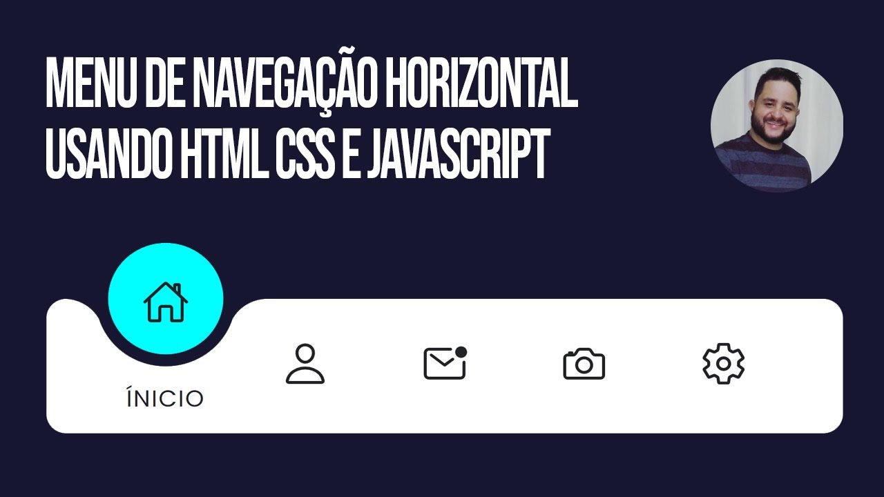 Menu de navegação horizontal usando HTML CSS e Javascript #02