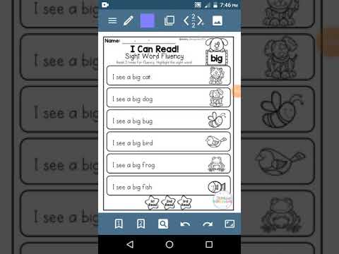 Sight Words Worksheet - for reading skills - Grade 1