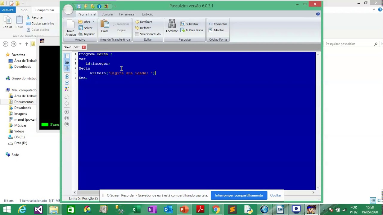 Exemplo Código em Pascal