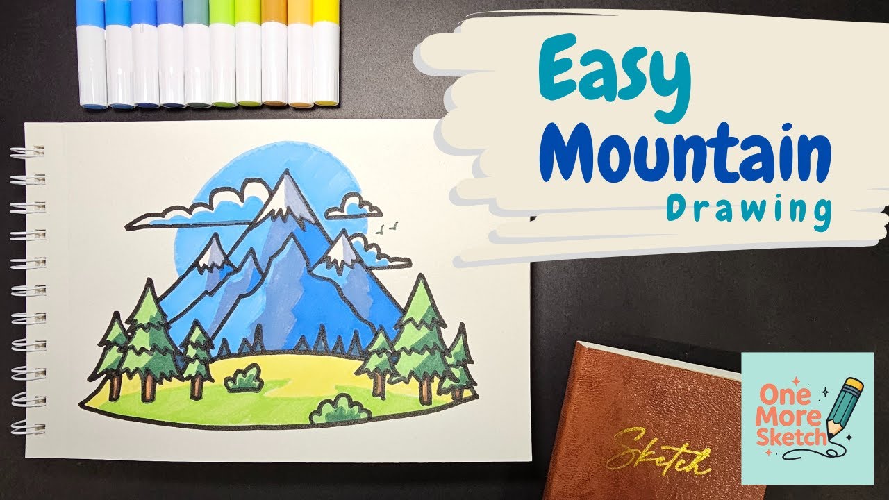 Easy Mountain Drawing | Step-by-step guide to draw mountains #art