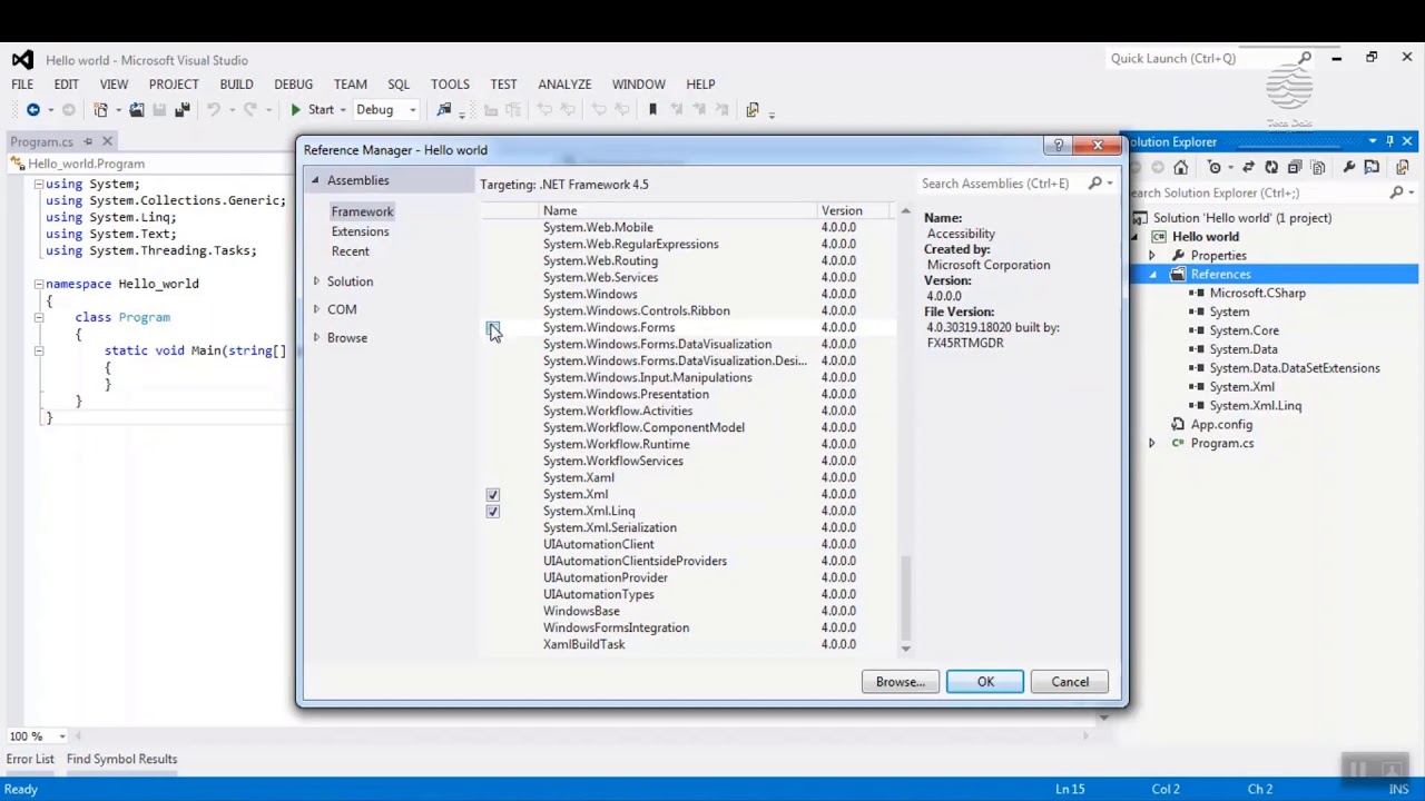 Visual Programming-Hello World Program Part-3