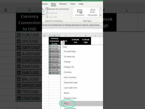 How to convert Currencies in Excel like a Pro #exceltips #sheets #currency #howto #currencyconverter