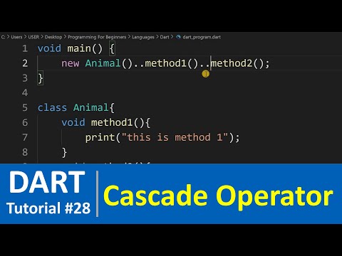 Dart Tutorial #28 - Dart Objects & Cascade operator in Dart Programming