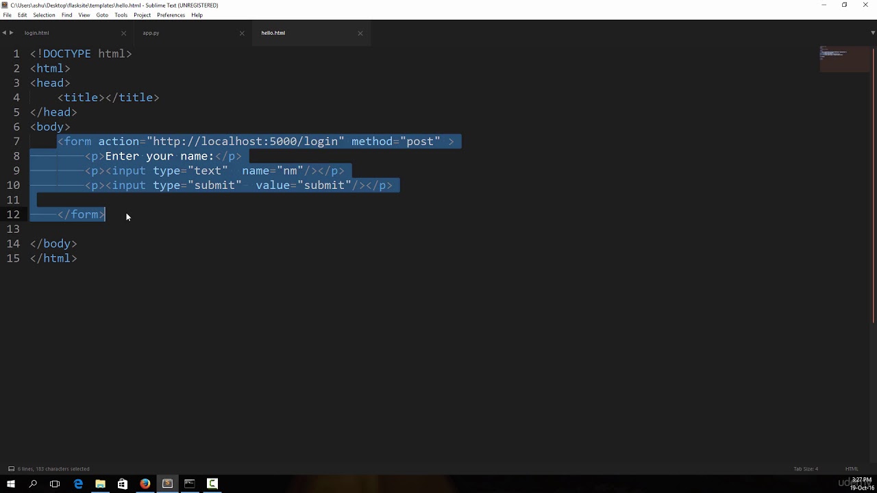 169 Flask Tutorial 7 Templates