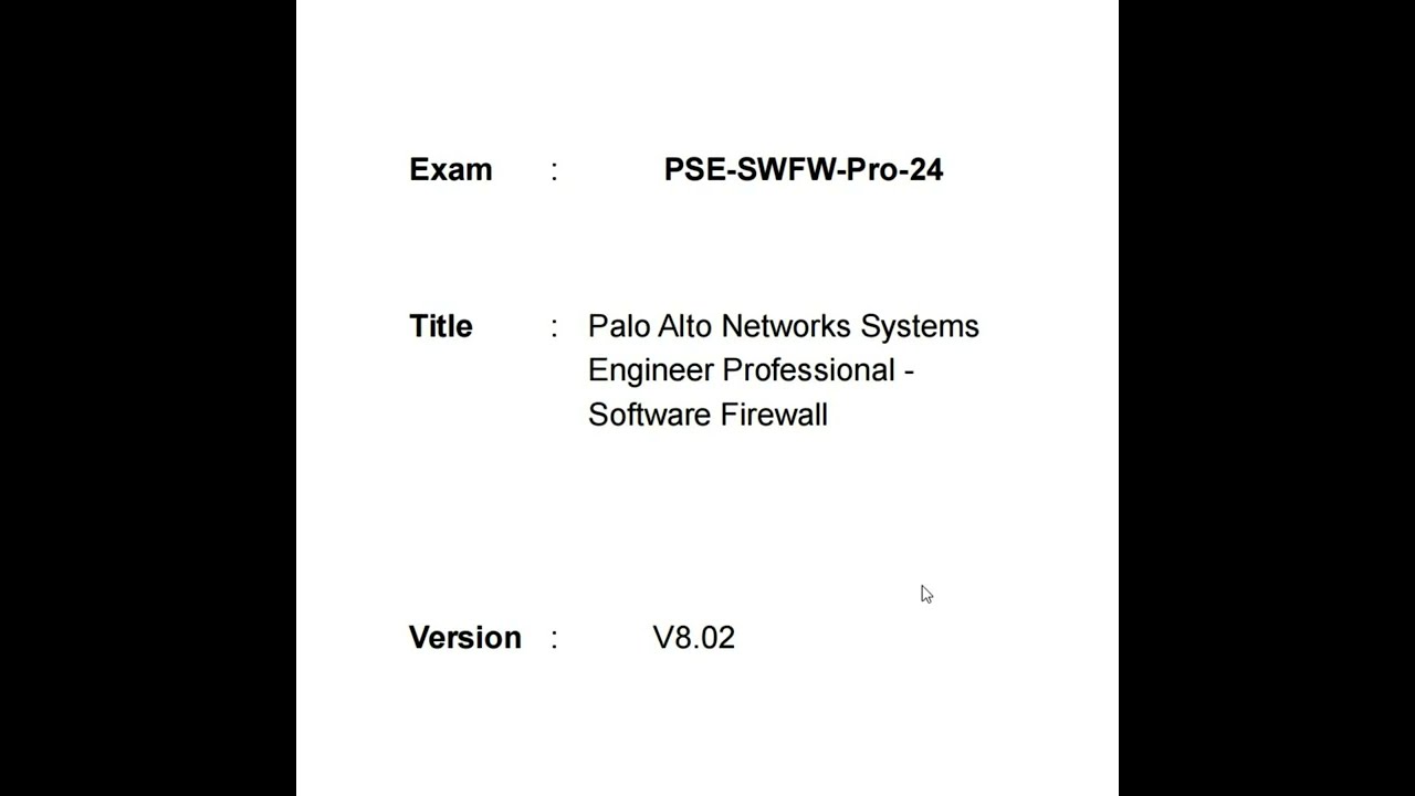 Prepare for PSE-SWFW-Pro-24: Palo Alto Networks Software Firewall Exam Sample Questions
