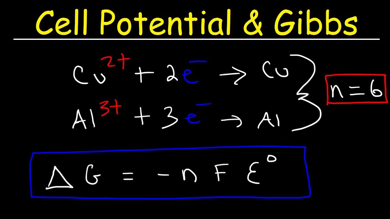 Cell Potential & Gibbs Free Energy, Standard Reduction Potentials, Electrochemistry Problems