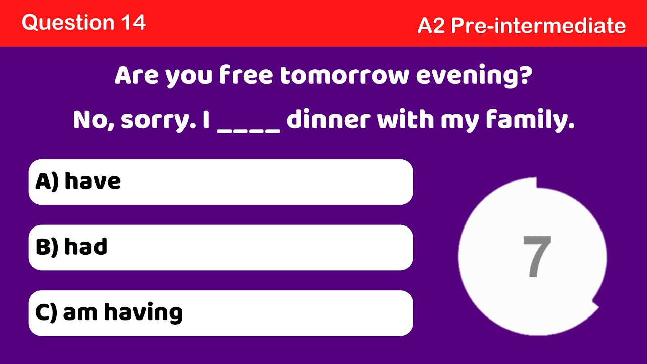 present continuous for future arrangements # Lesson N°8 Quiz N°3