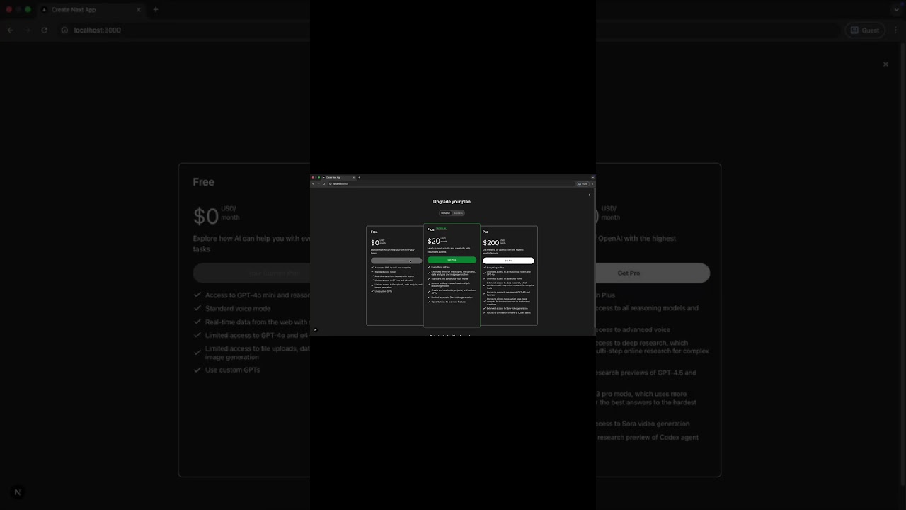 ChatGPT Pro Card with React + Tailwind