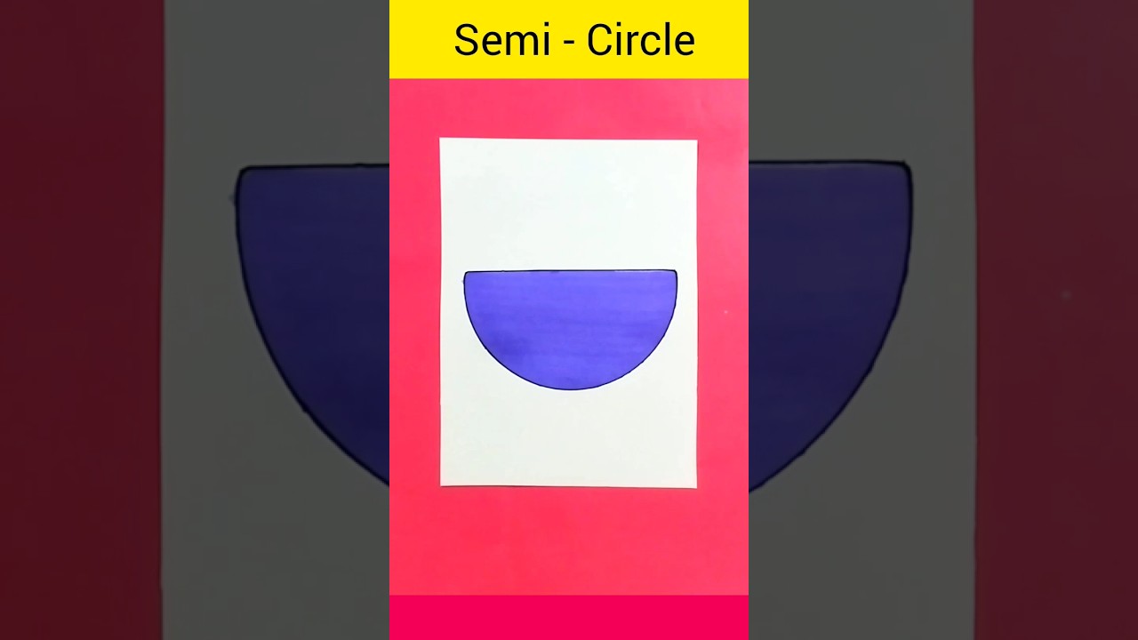 semi-circle drawing / semi-circle shape / draw half circle #shorts #drawing #education #art #maths